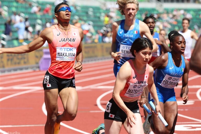 男女混合4×400mリレー予選で日本は8着 日本歴代2位の3分17秒31も決勝進出逃す／世界陸上 | 月陸Online｜月刊陸上競技