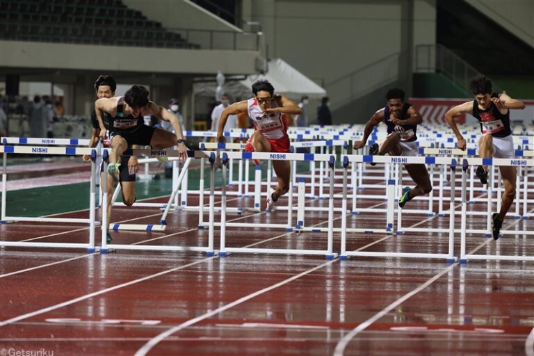 好調・高山峻野が110mHを13秒36で制す「パリ五輪に向けて」と焦らず／福井ナイトゲームズ | 月陸Online｜月刊陸上競技
